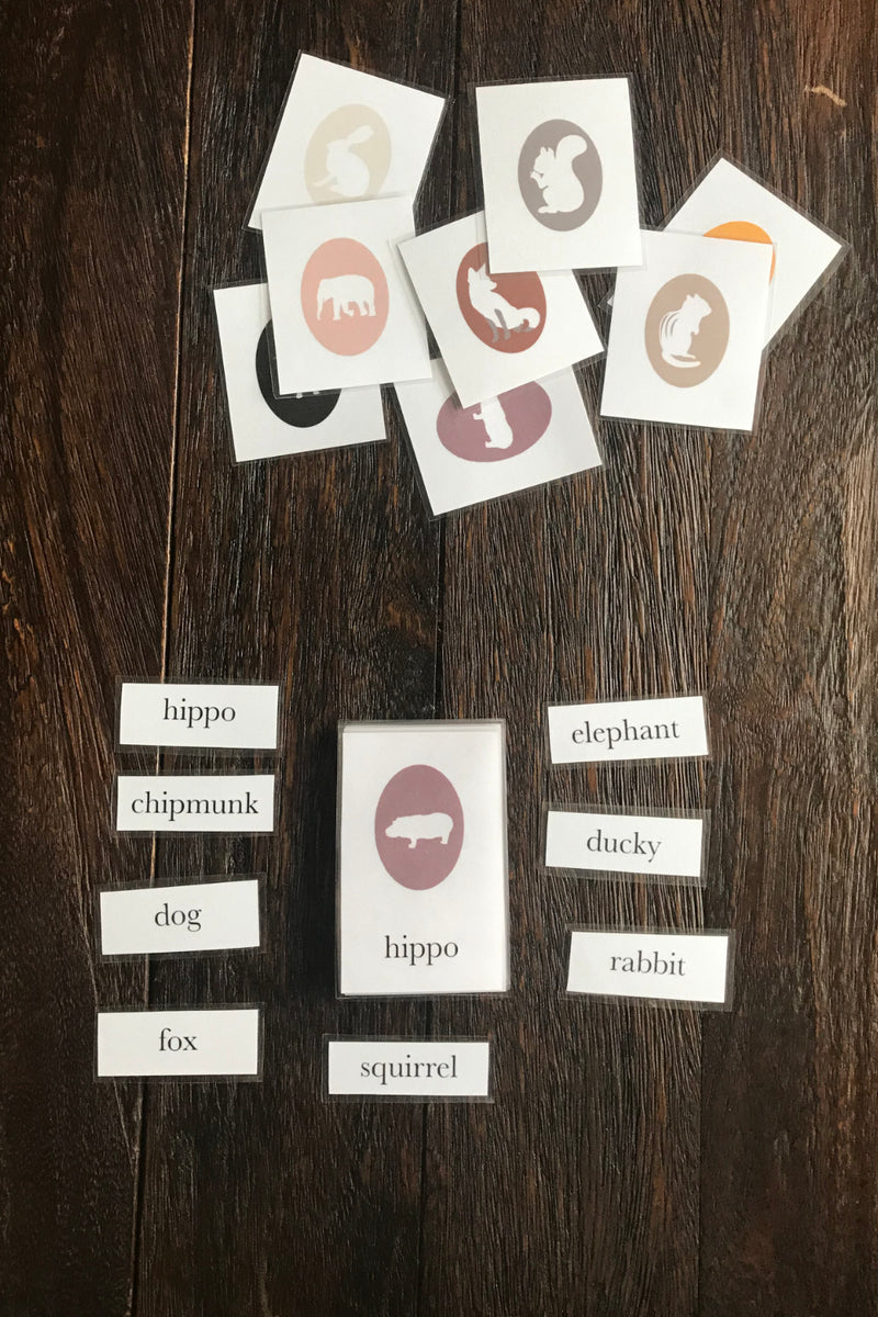 Animal Cameo Flash Cards – Bark and Burrow